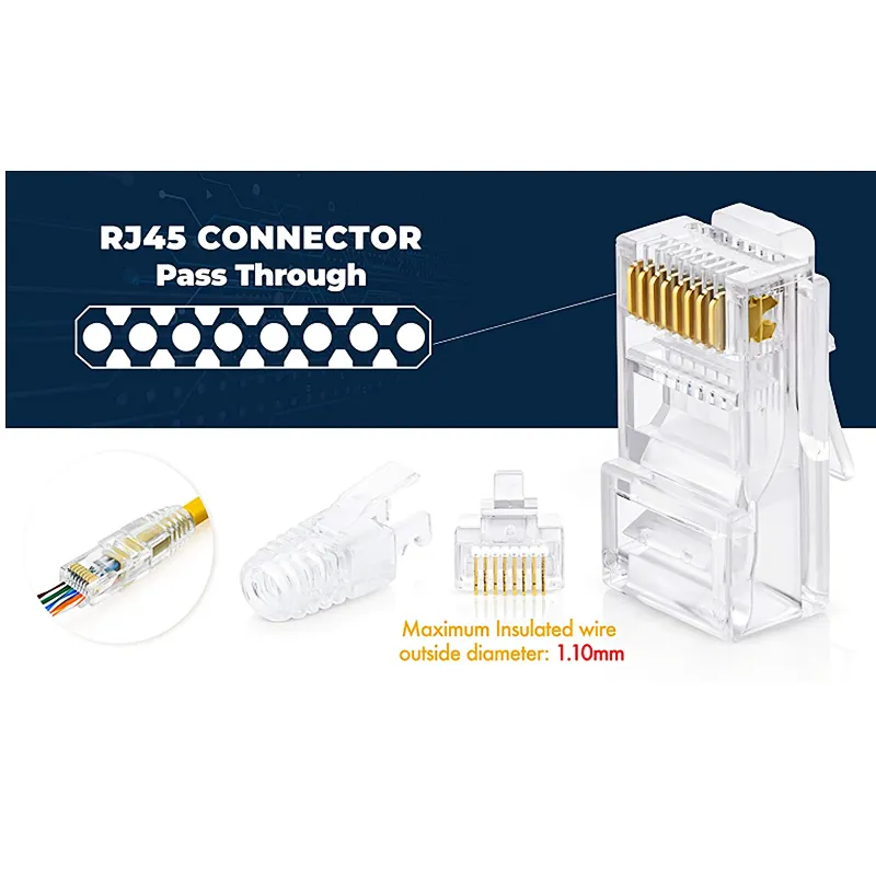 Pass Through Modular Plugs With Strain Relief Boots 100 Plugs And 100 ...