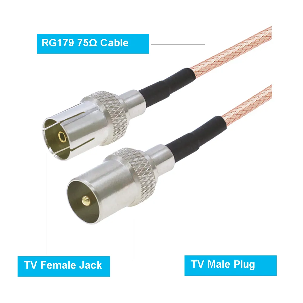 DHgate.com:2024 RG179 TV Antenna Coax Cable with 75 Ohm TV Male to ...