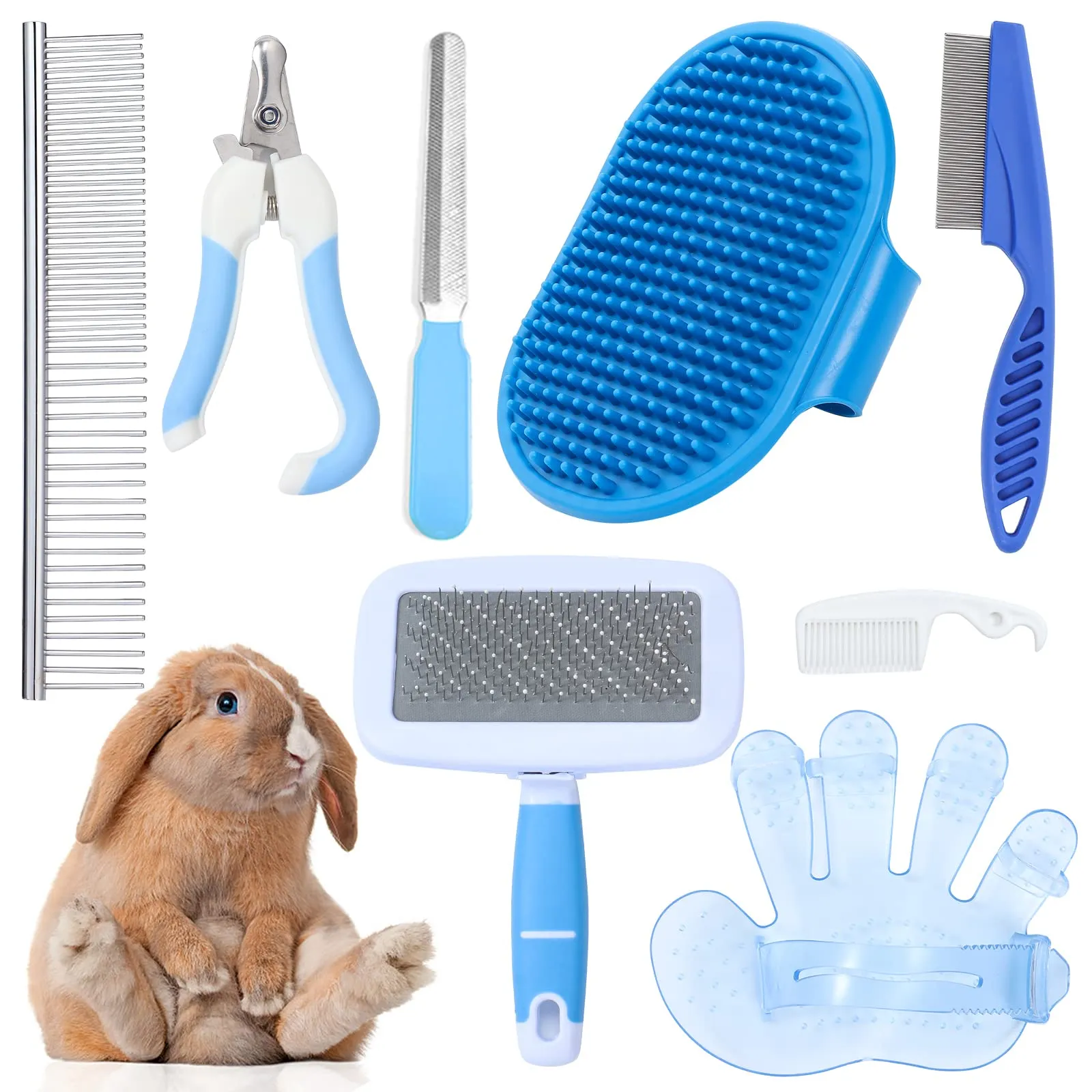 Small Animal Grooming Kit Bunny Brush Nail Clipper Rabbit Grooming Kit ...