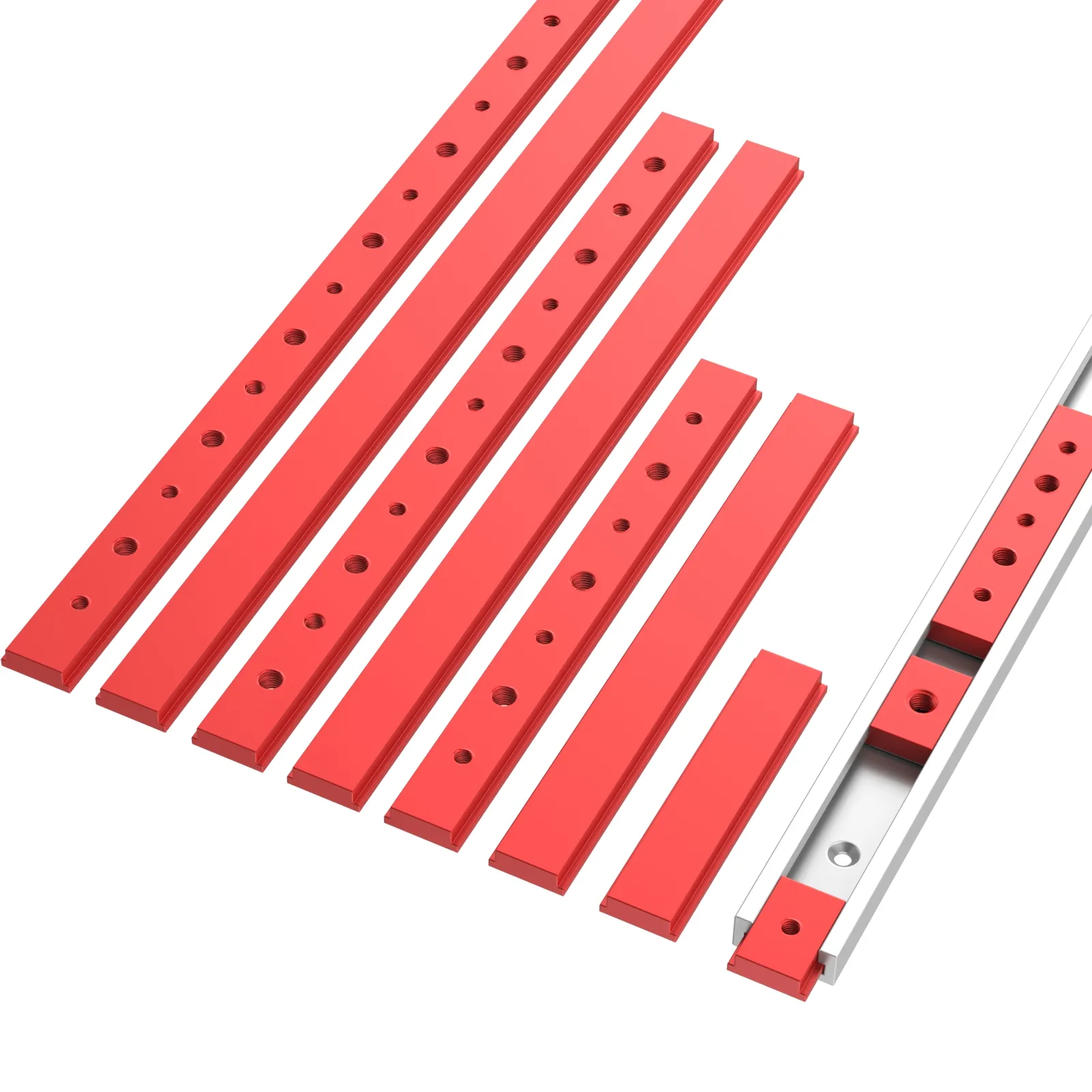 Aluminium T Track Slot Slider 100 450mm Red Alloy Sliding Bar With M6 ...