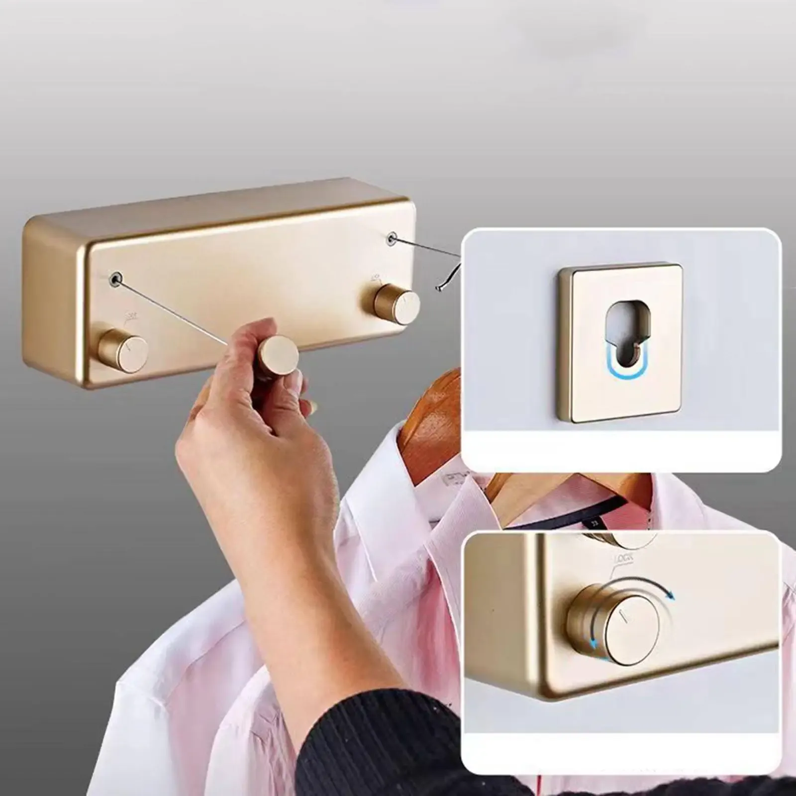 DHgate.com:Indoor/Outdoor Retractable Clothesline, Balcony Laundry Line ...