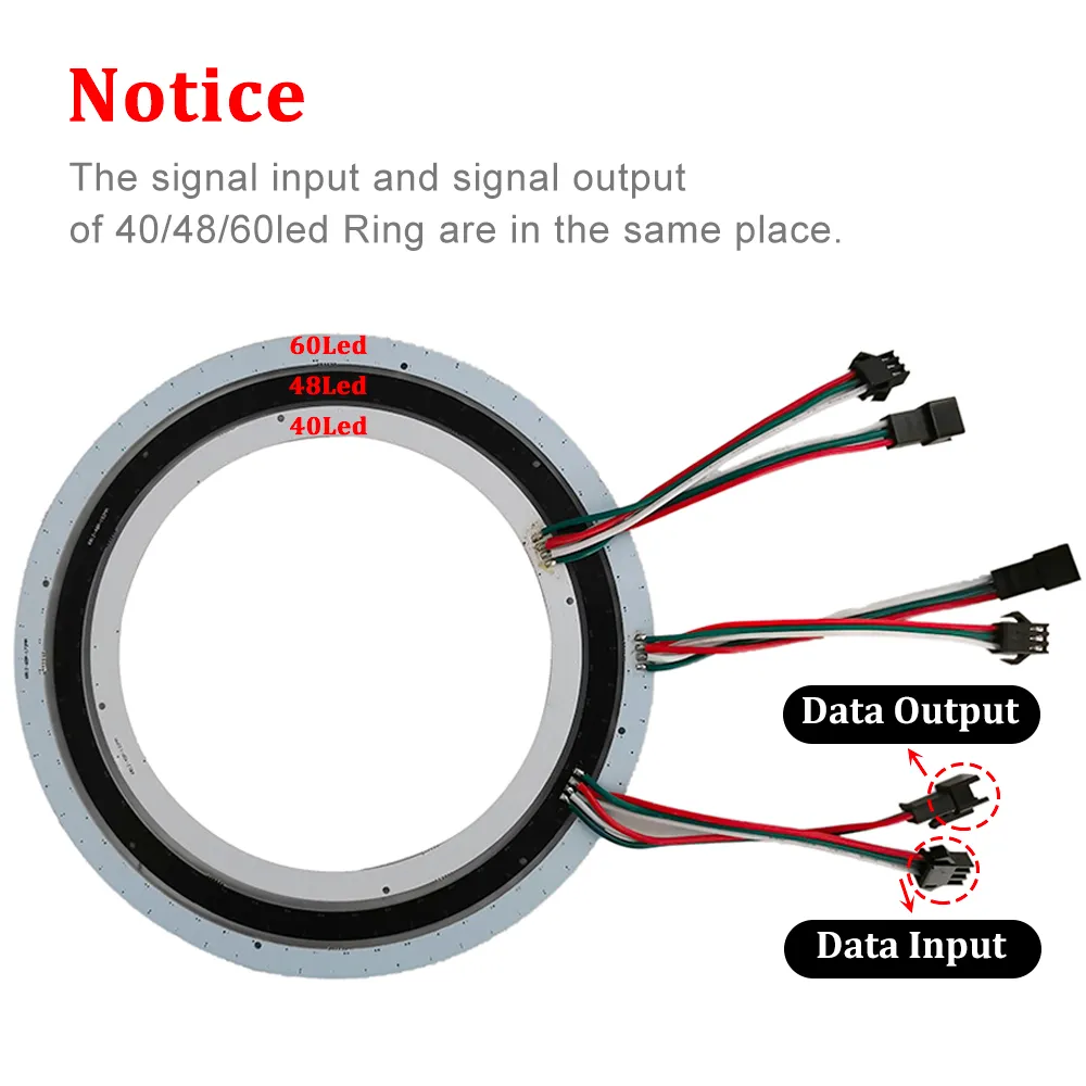DC5V WS2812B Individually Addressable RGB Round LED Ring Light for ...