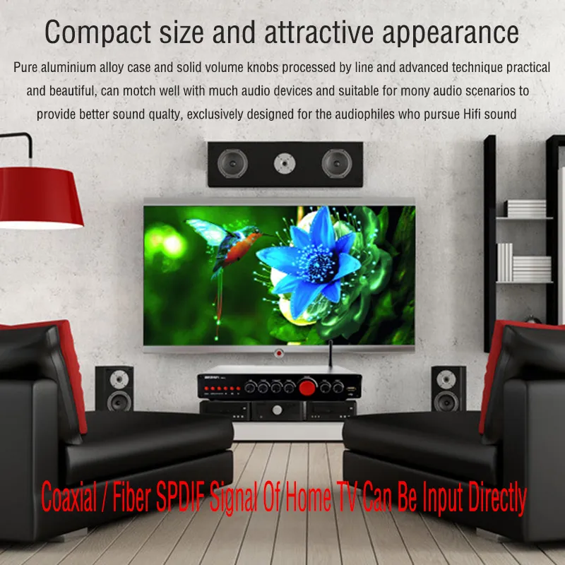 HIFI 5.1 Channel Bluetooth Cinema Amplifier, Surround Sound, COAX/OPT ...