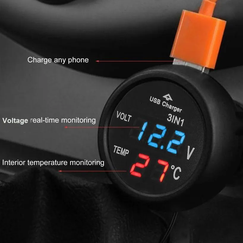 Universal 3 In 1 Car Voltmeter LED Digital Voltage... From Ddmyday, $93 ...