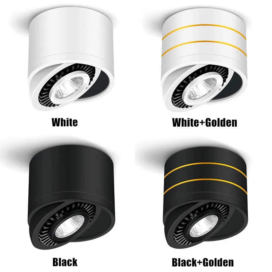 360° Rotatable downlights for Surface Mounting - 15W, 9W or 7W Ceiling ...