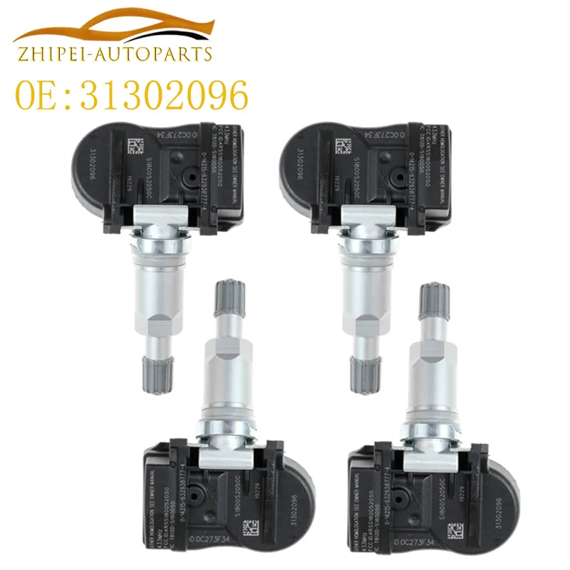 4-Pack 433MHz TPMS Tire Pressure Monitor Sensor for Volvo C70 S40 C30 ...