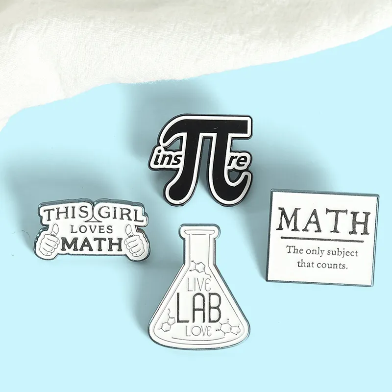 Laboratory Logo Mathematics Genius Enamel Pin Lapel Pin Badges Brooch ...