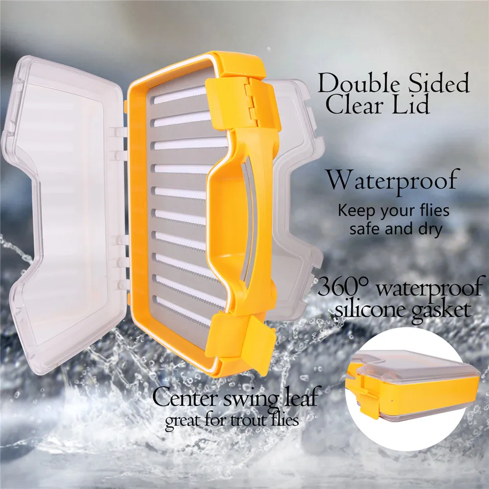 Maximumcatch Waterproof Fly Fishing Tackle Box with Slit Foam and Large ...