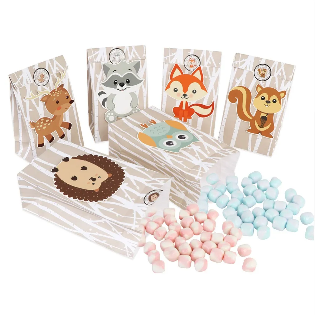 Jungle Theme Party Favor Bags: Safari Paper Gift Bags For Kids Birthday ...