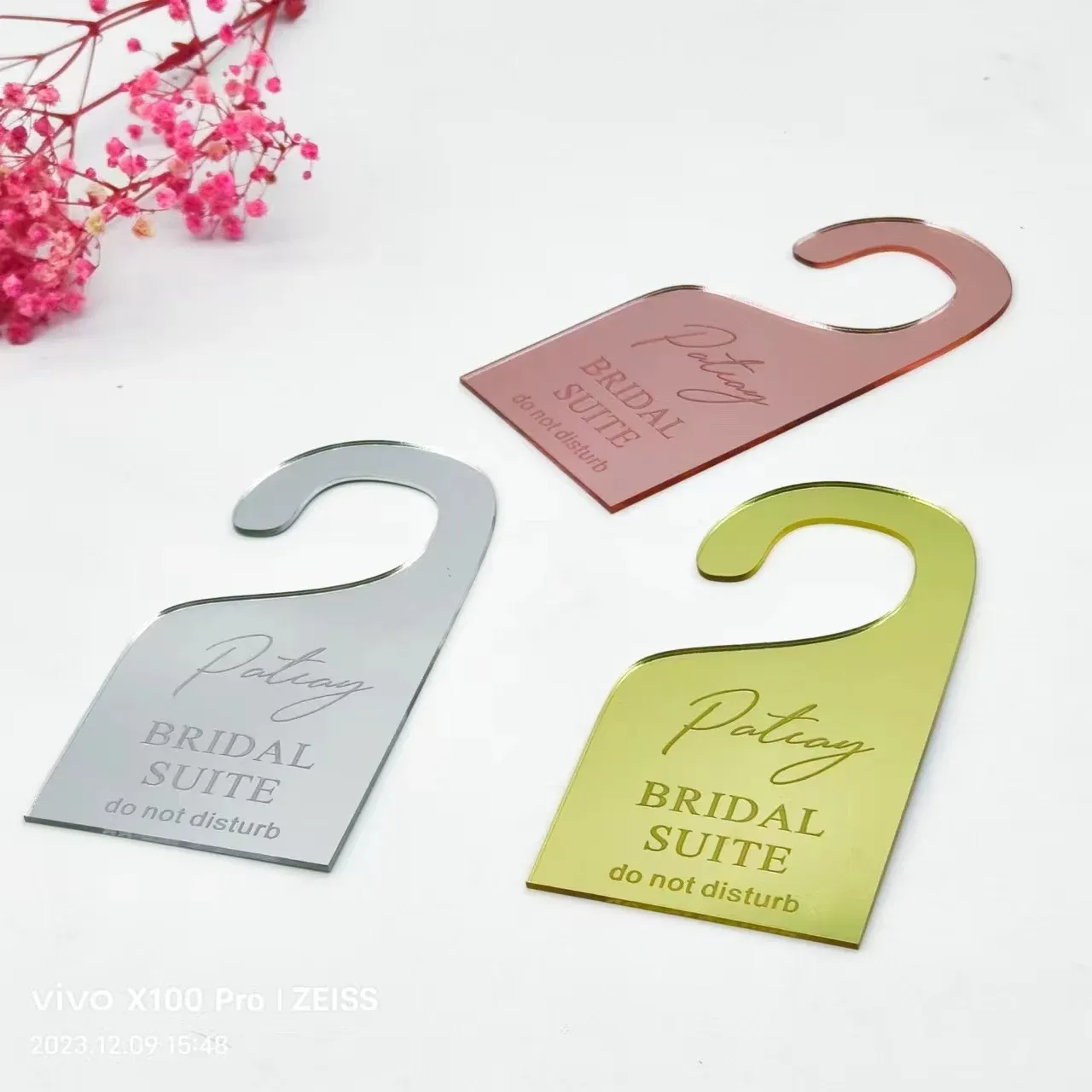 Custom Acrylic Mirror Wedding Wooden Door Price Sign Perfect Party ...