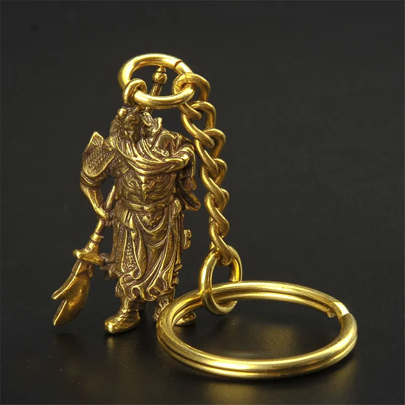 Guan Gong Pure Copper Sword Keychain Solid Brass Car Key Ring Pendant ...