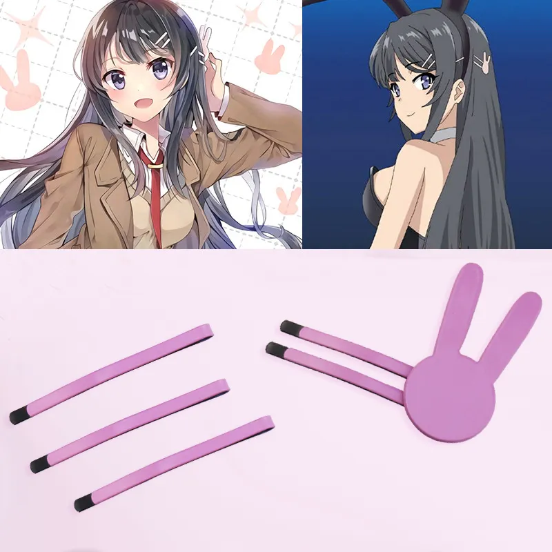 Sakurajima Mai Hair Clip Pink Rabbit Cosplay Lolita Hairpin For Girls 2024 Anime Accessories From Ddmyapr 8.05 DHgate.Com