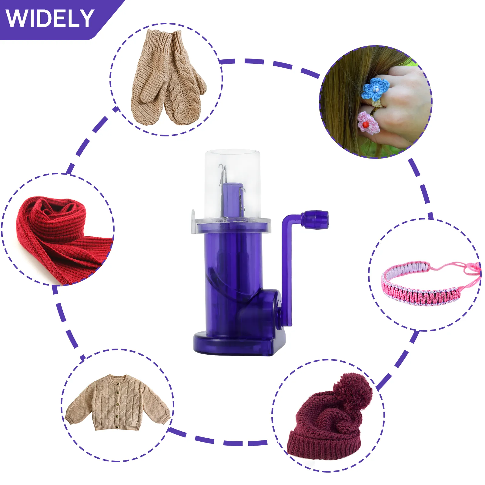 Easy Weaver Knitter: Mini Hand-Operated Knitting Machine for Colorful ...