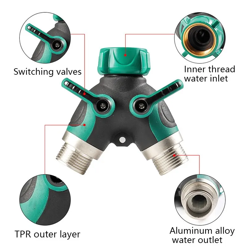 DHgate.com:2-Way Water-Saving Faucet Splitter, Zinc Alloy Hose Splitter ...