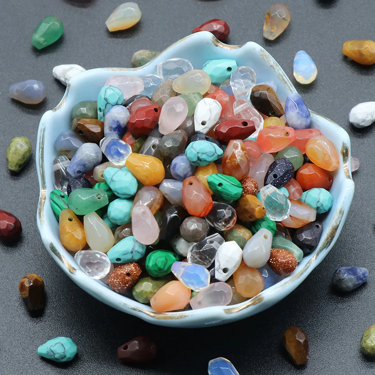 Natural Crystal Stone Irregular Beads with Hole, Handmade Diy Earrings ...