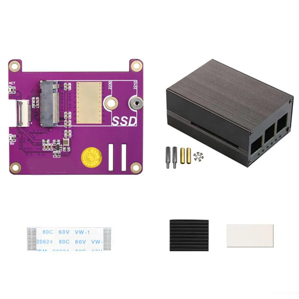 M.2 Ie SSD HAT For Raspberry Pi 5 Gen3 NVMe 2280/2242 Support From ...