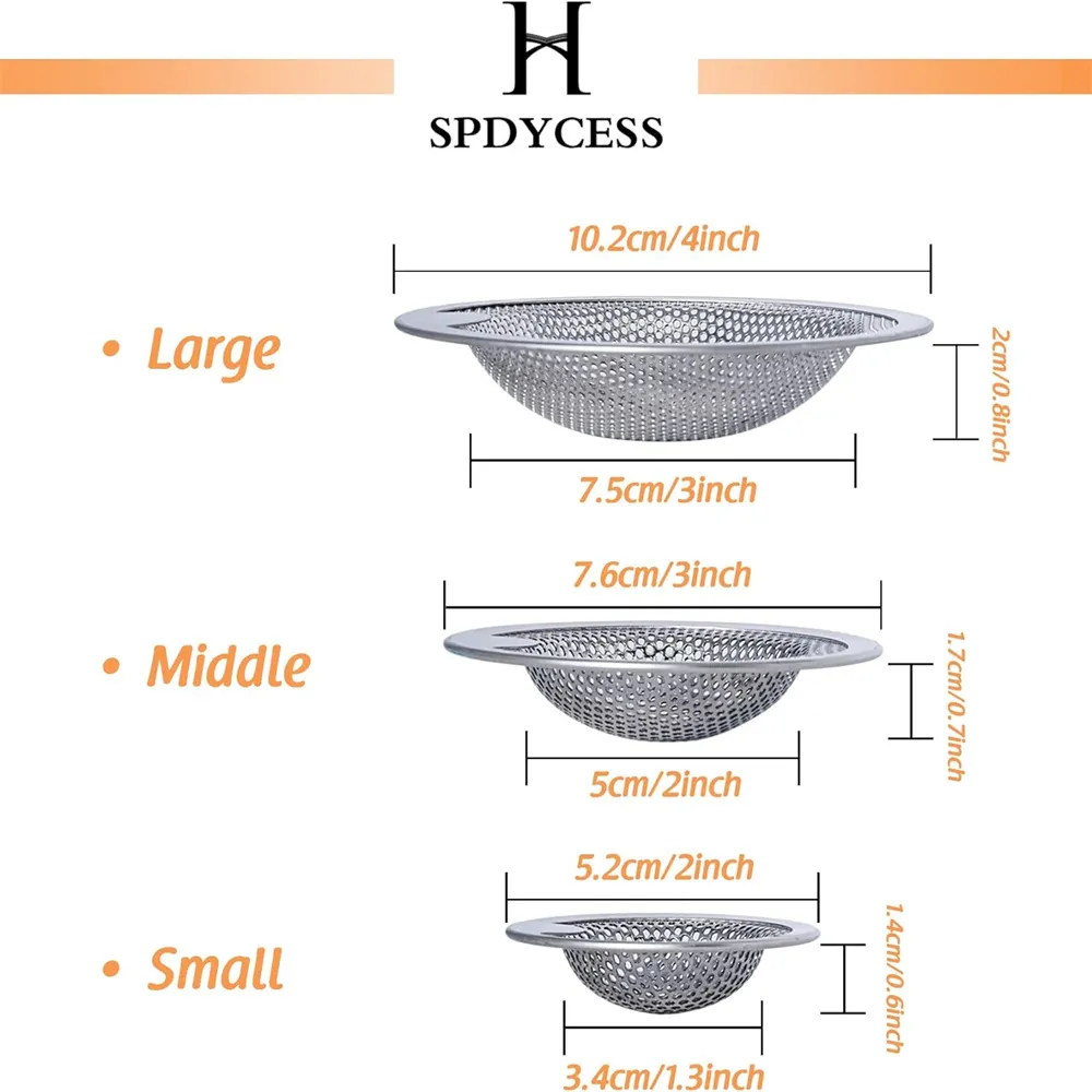 Mesh strainer for the sink with Drain Protector, Hair Catcher, and Hole ...