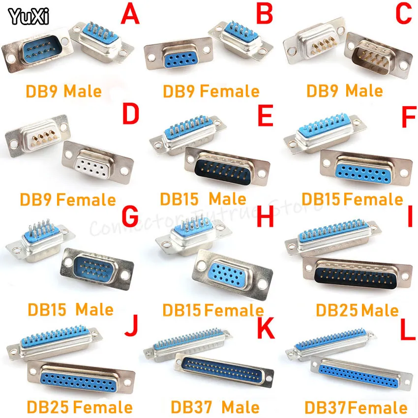RS232 DB9 Connector: Female DB9 Connector With 9/15/25/37 Pin D SUB Adapter For Office, School ...