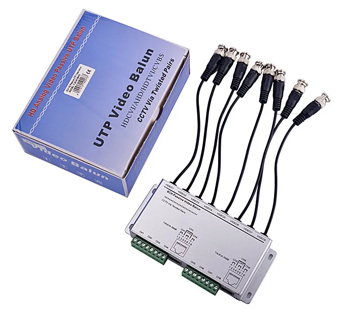 8-Channel Passive Video Balun Adapter for HD CVI/TVI/AHD Security ...