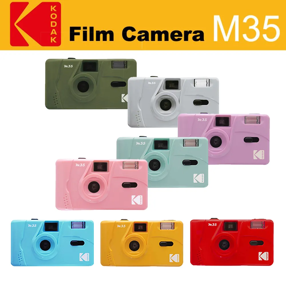 KODAK Vintage Retro M35 35mm Reusable Film Cameras Marble Gray, Olive ...