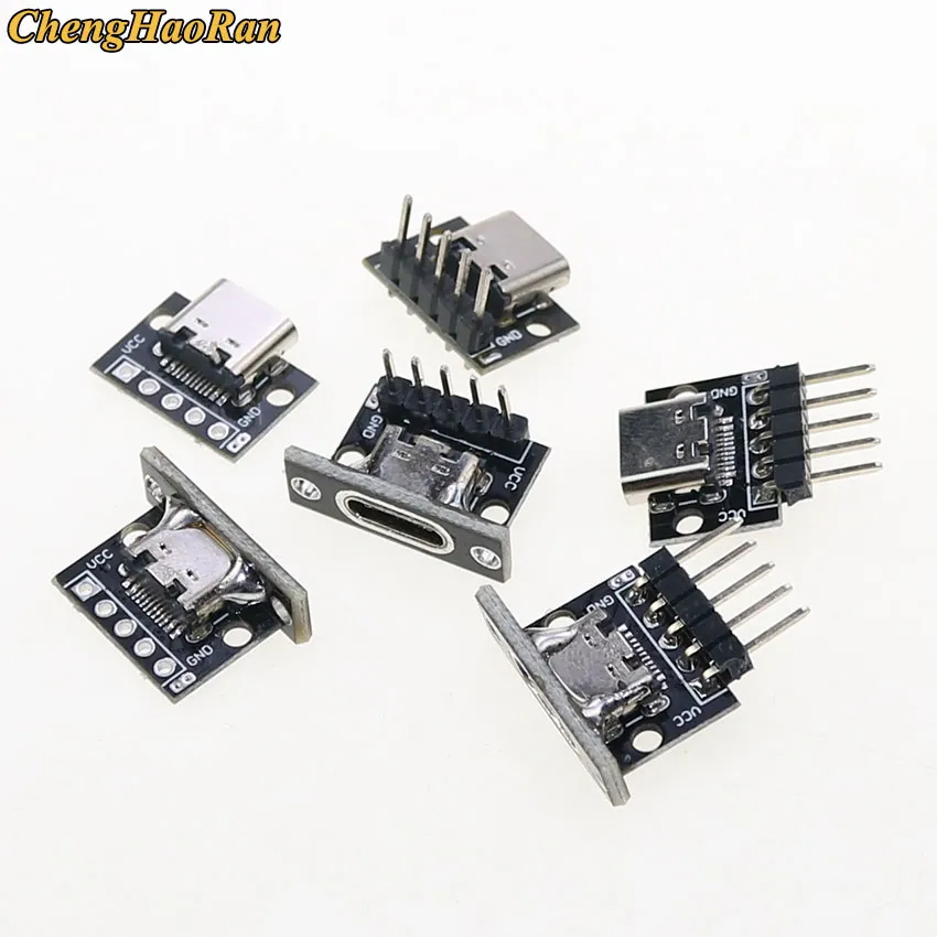 Double-Sided USB 3.1 Type C Female Plug-in board exams with PCB, Type-C ...