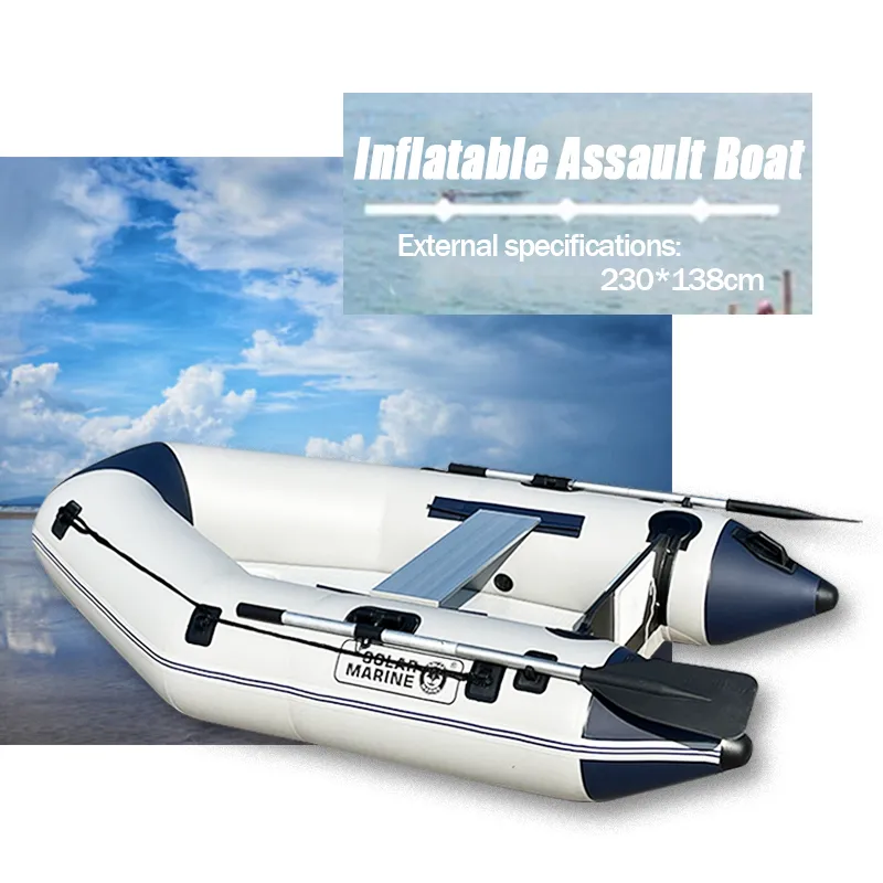 SOLAR MARINE 7.5 Ft Dinghy Boats 3 Persons Inflatable Boat Fishing ...
