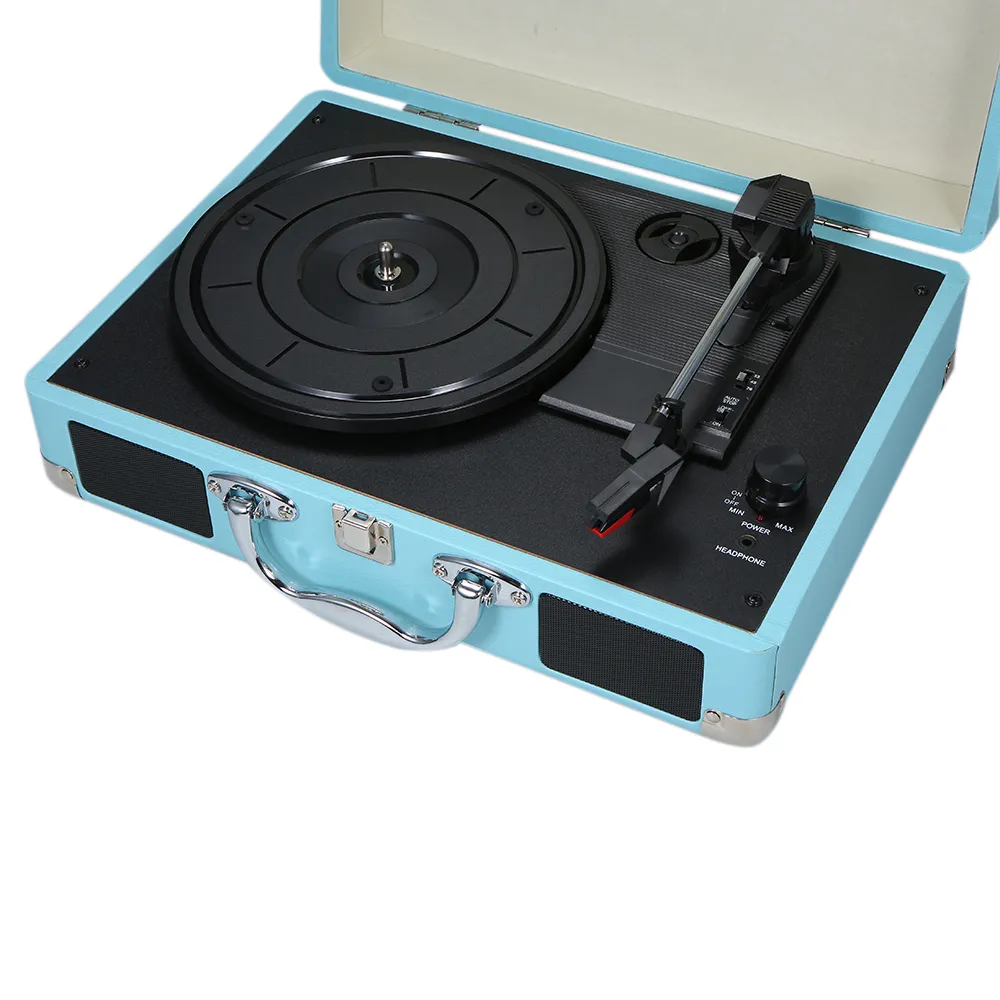 Vintage Portable Vinyl Record Player: 3-Speed Turntable with Built-in ...