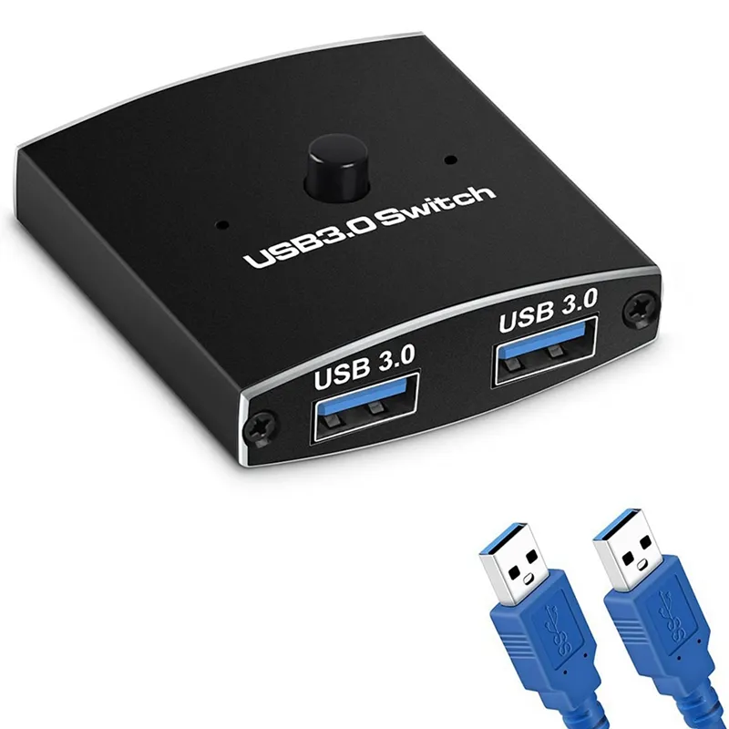 3X USB 3.0 Switch Selector KVM Switch 5Gbps 2 In 1 Out USB Switch USB 3 ...