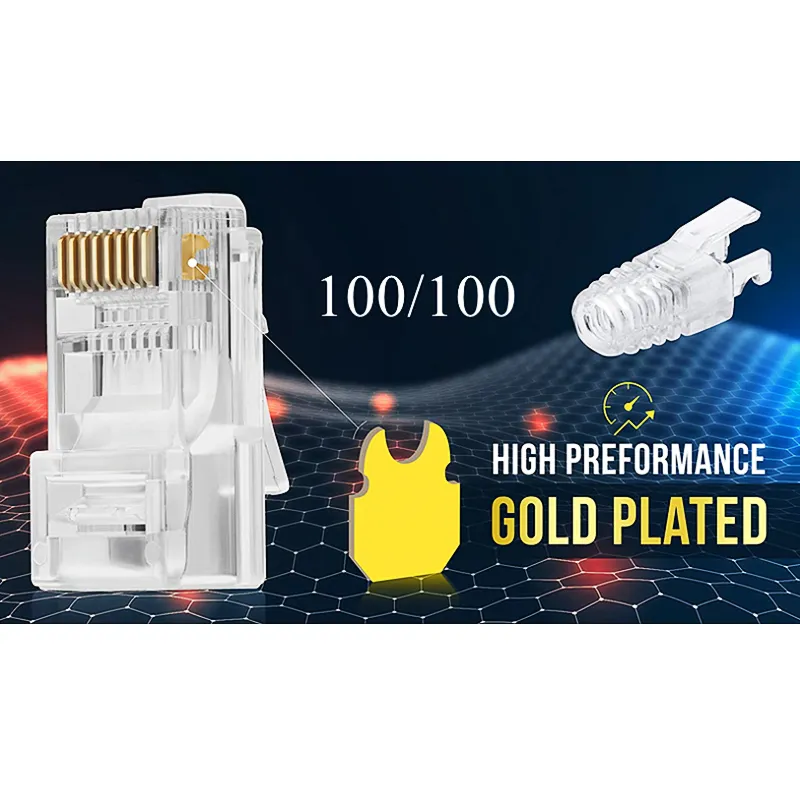 Pass Through Modular Plugs With Strain Relief Boots 100 Plugs And 100 ...