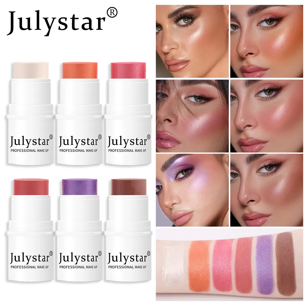 6-Color Korean Pearl Cream Blush Stick - Long-lasting Waterproof ...