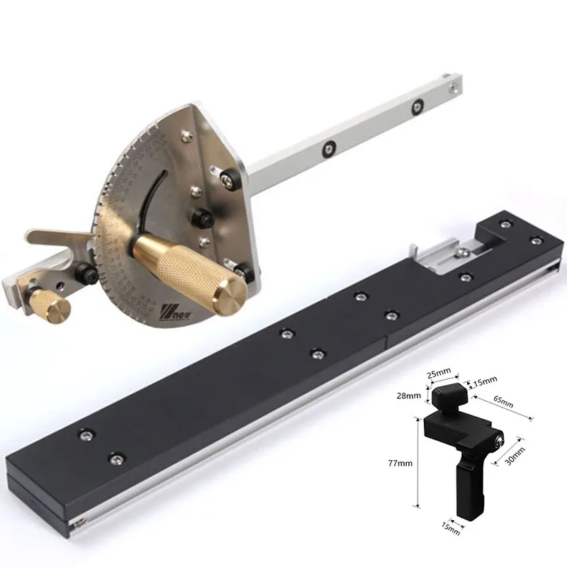 Woodworking Gauge Brass Miter Gauge With Aluminum Profile Fence, T ...