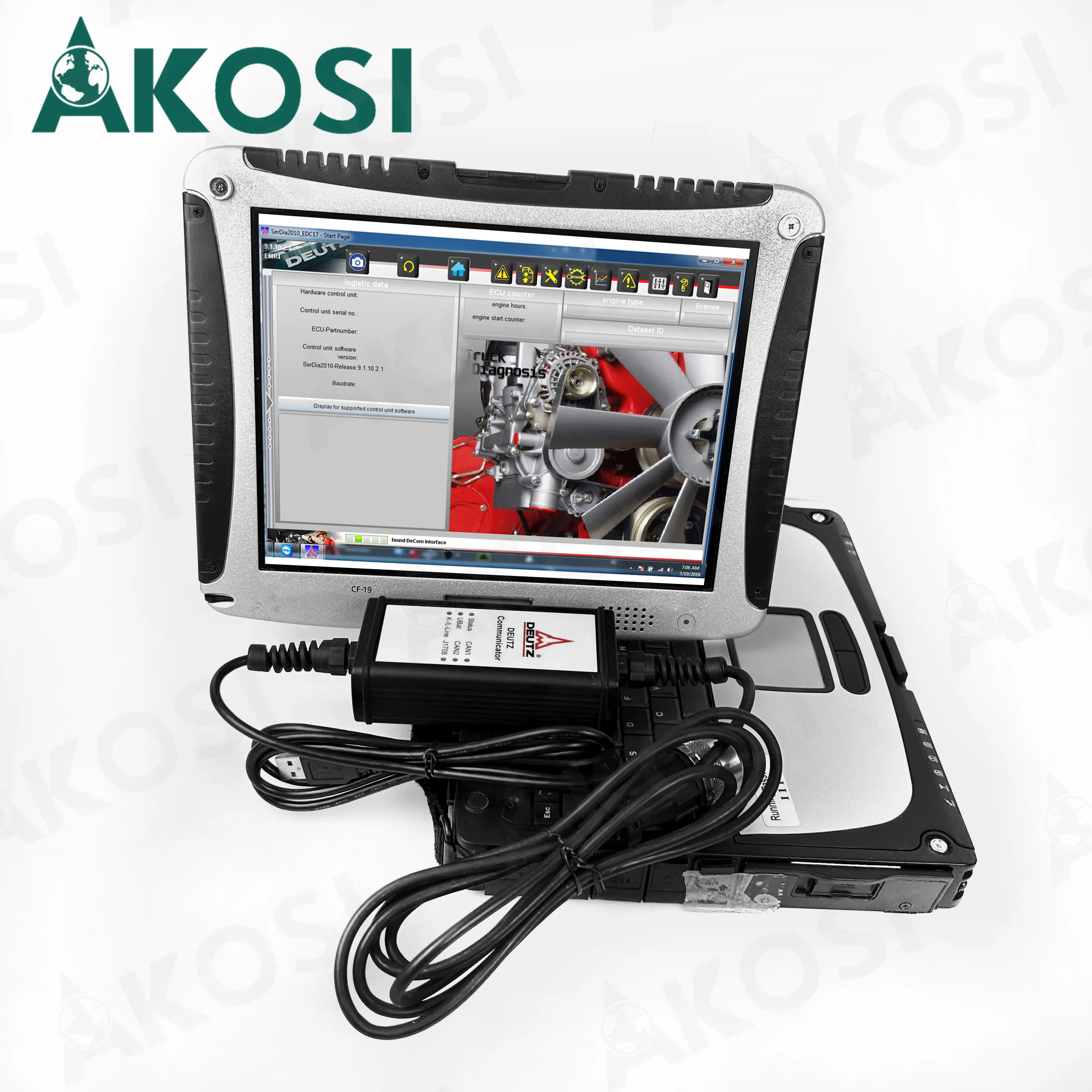 Deutz Diagnostic Kit: DECOM SerDia 2010 with J1708 Protocols & CF19 ...