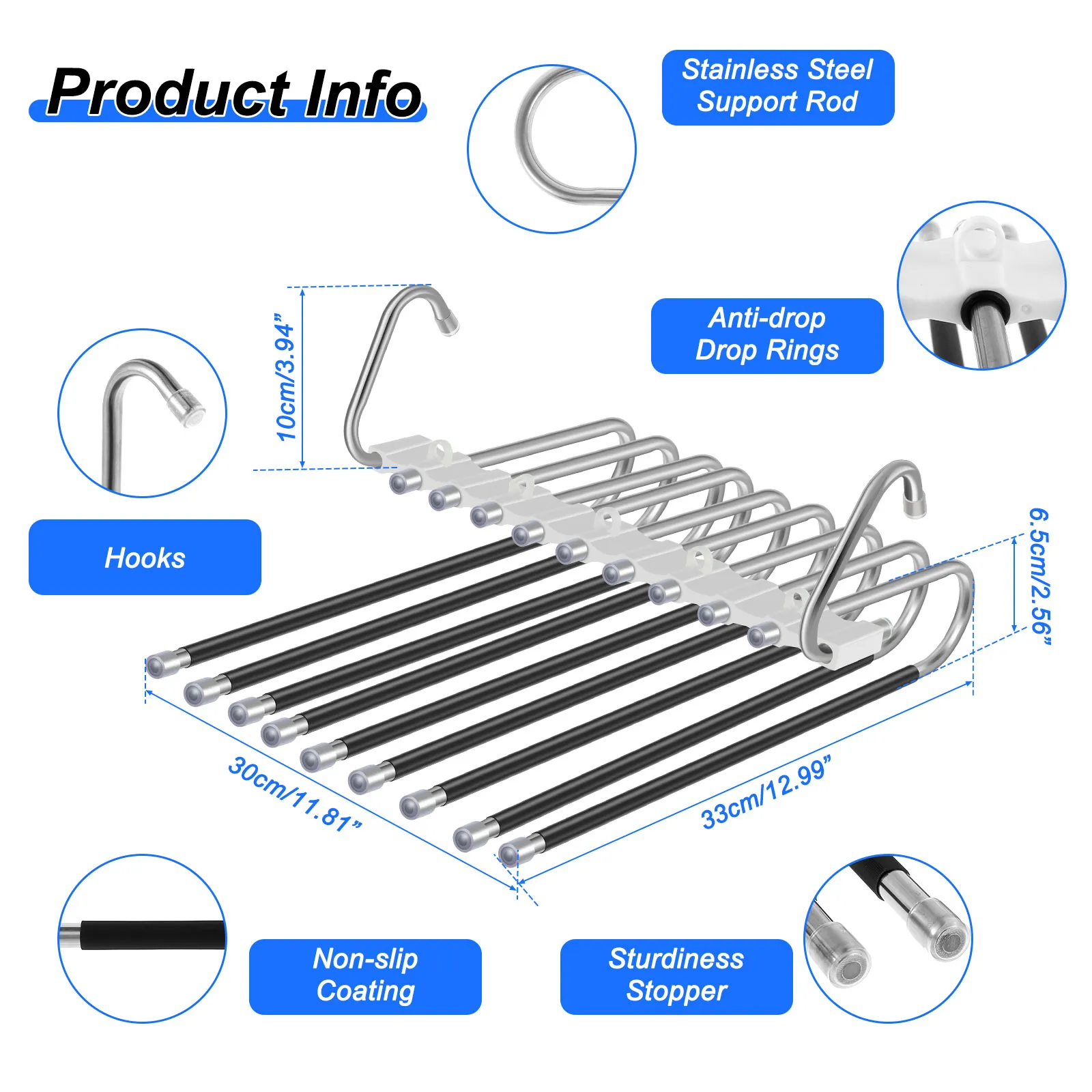 Space Saving Multi Hanger for Pants - Closet Organizer Rack for ...
