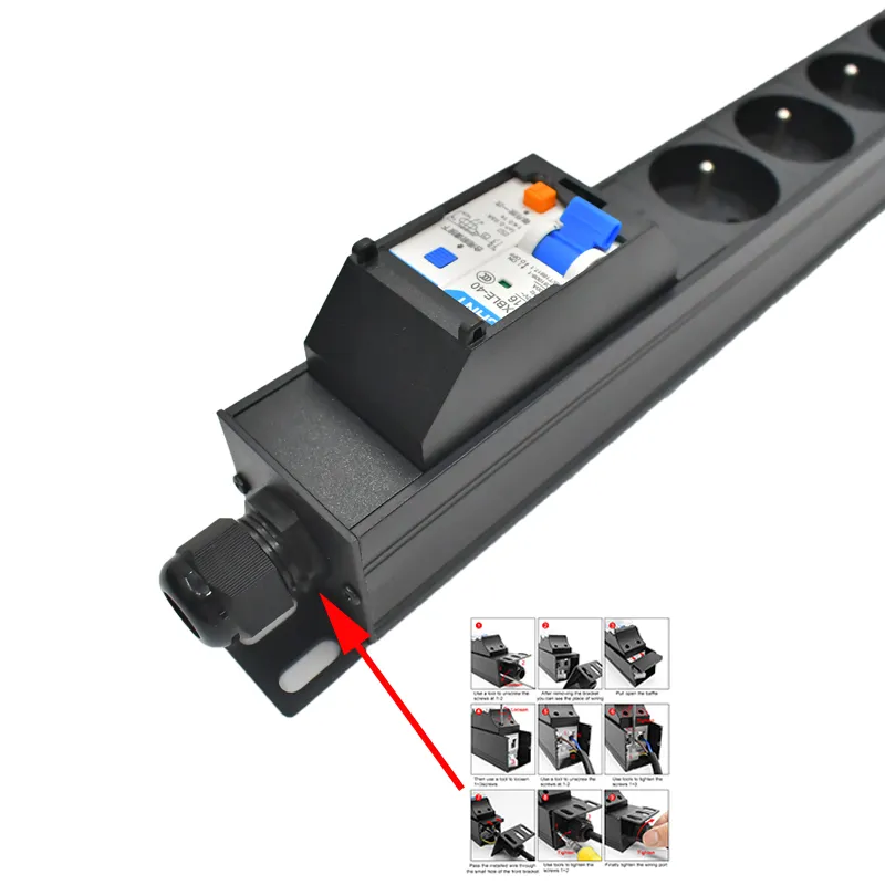 Power Socket Splitter PDU Power Strip With Short Circuit Switch, 16A ...