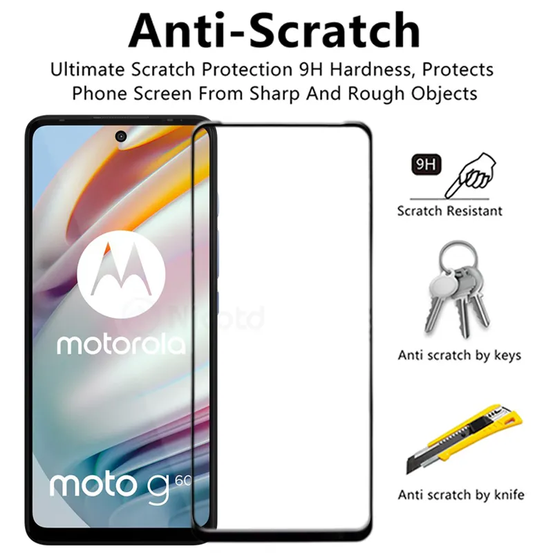 Motorola Moto G60 Screen Protector Full Coverage Tempered Glass Anti ...