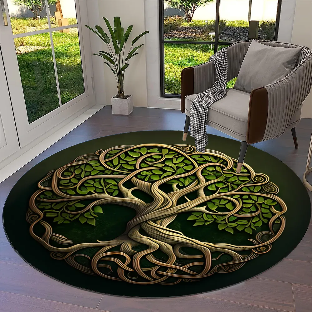 DHgate.com:NEW Norse Yggdrasil Valknut Round Area Rug - Soft Non-Slip ...