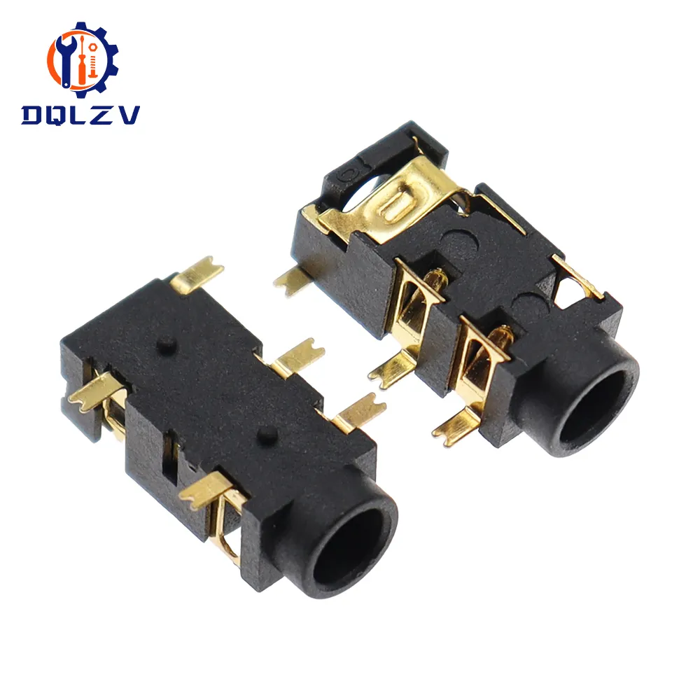 Gold-Plated 5 Pin SMT 3.5 headphone jack Socket for Women - PJ-327A