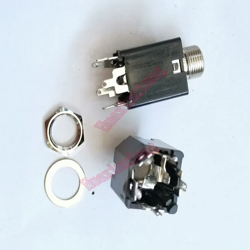 6.35mm Stereo Audio Microphone Jack Socket Connector, 5P/3P, Blue/Black ...