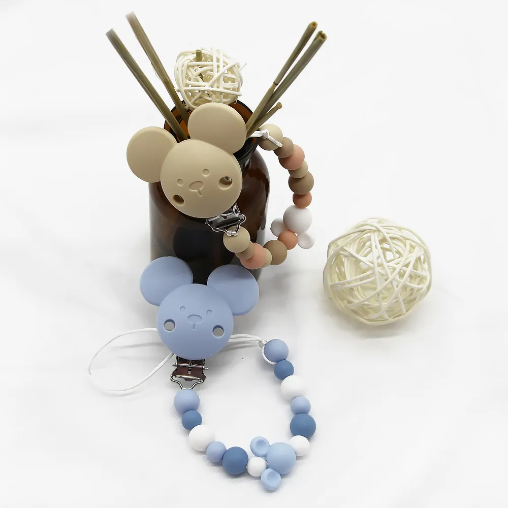 Silicone Pacifier Chain Teething Teethers DIY Beads BPA-Free Set for ...