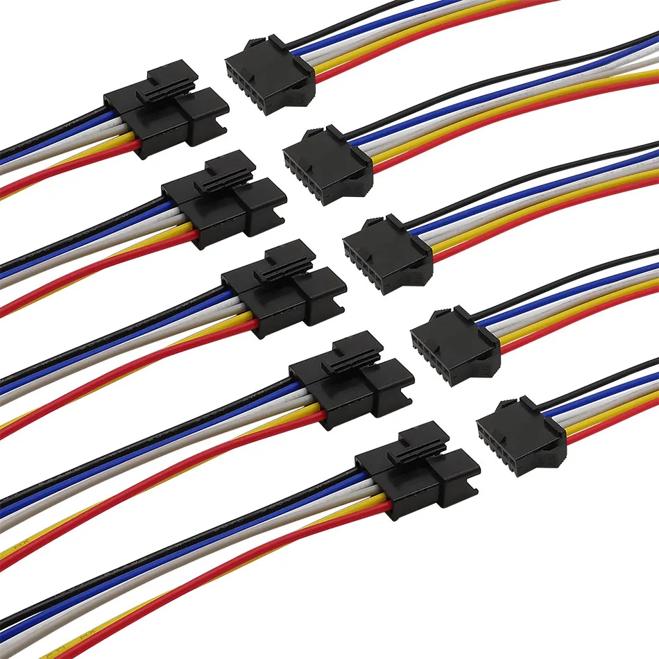 JST SM 2P/3P/4P/5P/6P Male/Female Connector Wire Cable Socket for LED ...