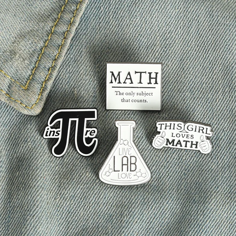 Laboratory Logo Mathematics Genius Enamel Pin Lapel Pin Badges Brooch ...