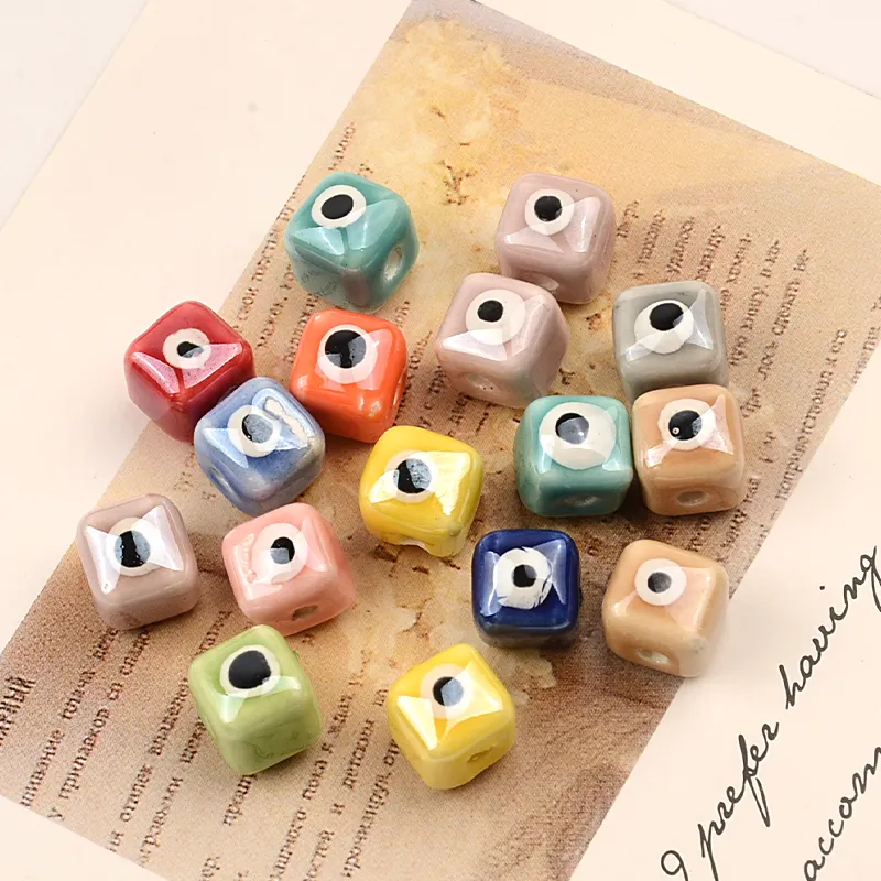 8mm Ceramic Evil Eye Beads for Jewelry Making, Bracelets, and Necklaces ...