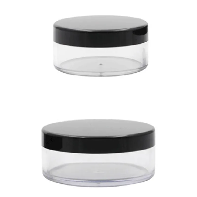 Sleek Matte Black Plastic Powder Jar with Sifter - 30g/50g Empty Makeup ...