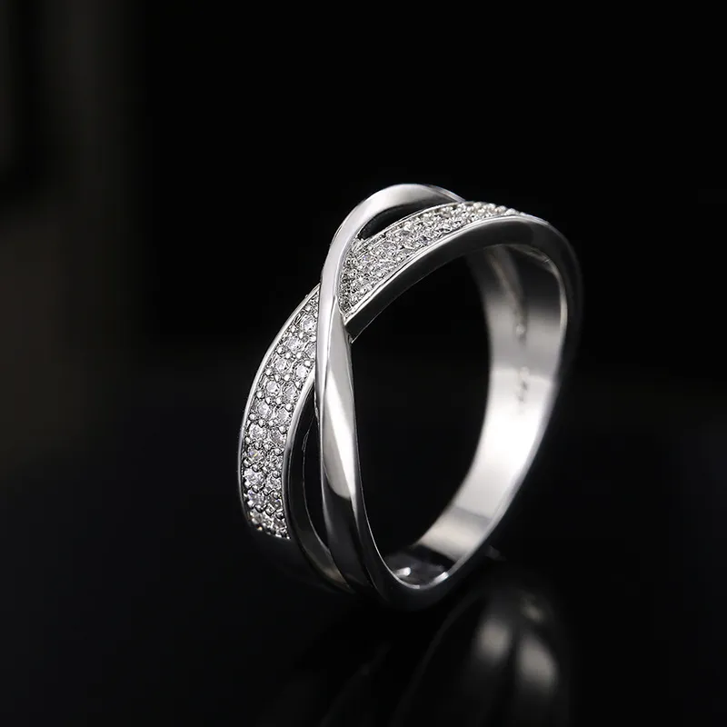 DHgate.com:Two-Tone X-Shape 925 Sterling Silver Ring with DHgate.com:Two-Tone X-Shape 925 Sterling Silver Ring with