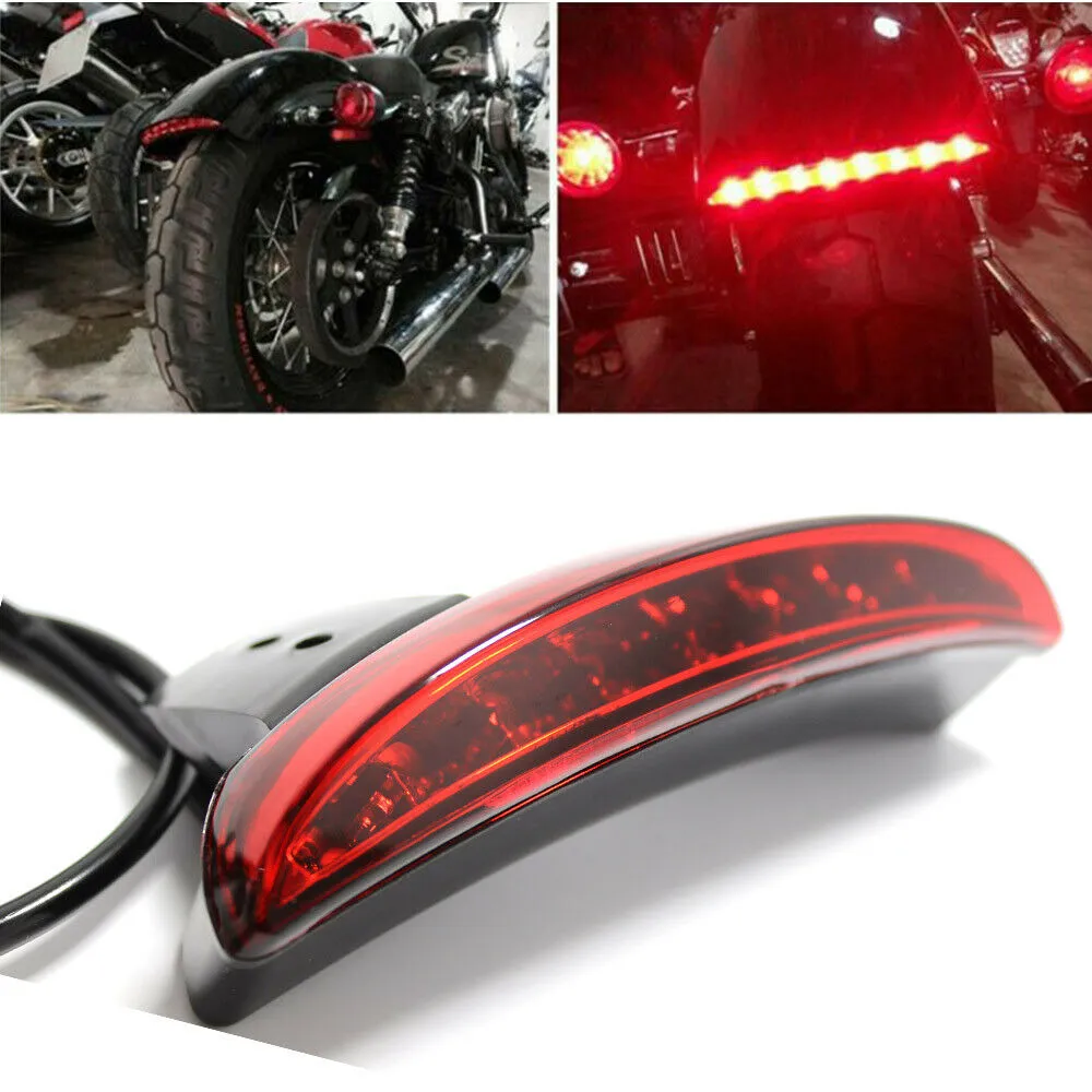 Red LED Rear Fender Edge Brake Tail Light for Harley Touring Sportster ...