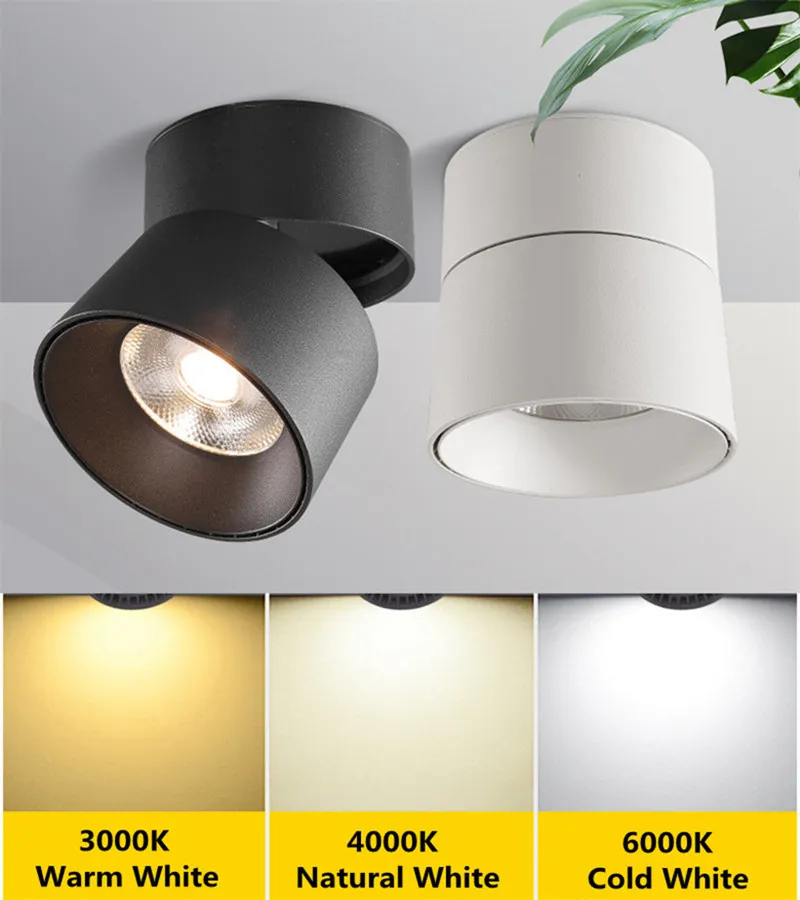 Surface Mounted COB Foldable 360° Rotatable LED Downlights, LED Ceiling ...