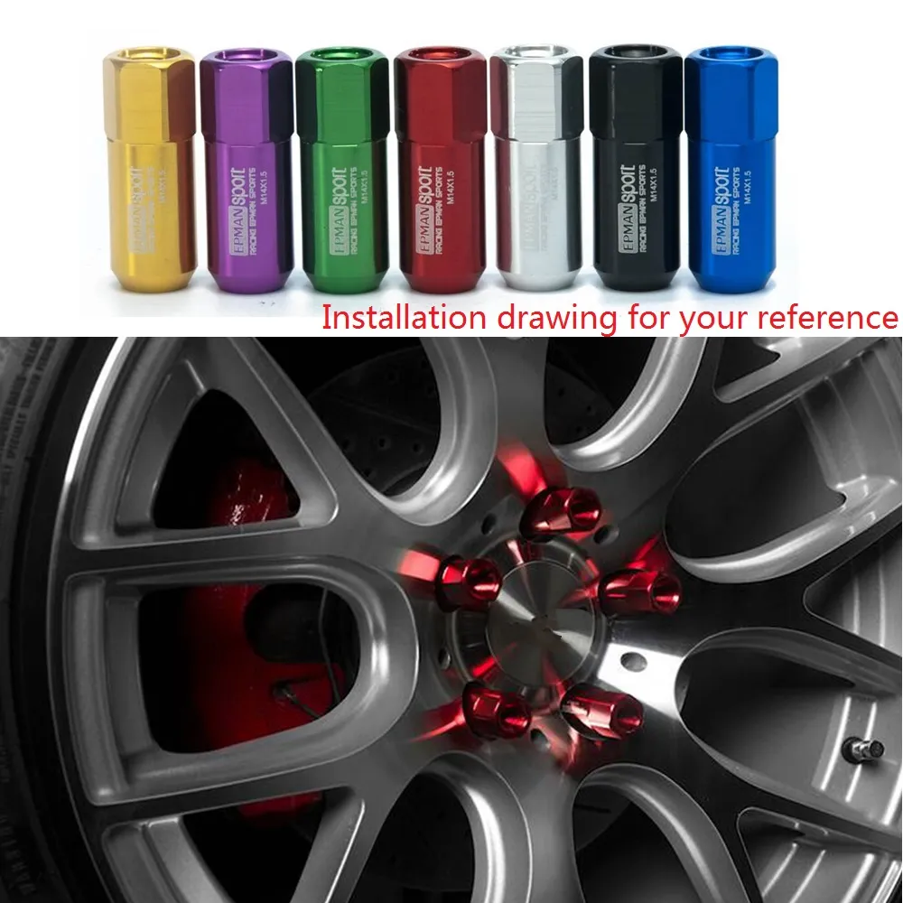 DHgate.com:Extended 60MM Racing Lug Nuts Kit - 20-Piece M14 x 1.5 JDM Performance Kit for Honda ...