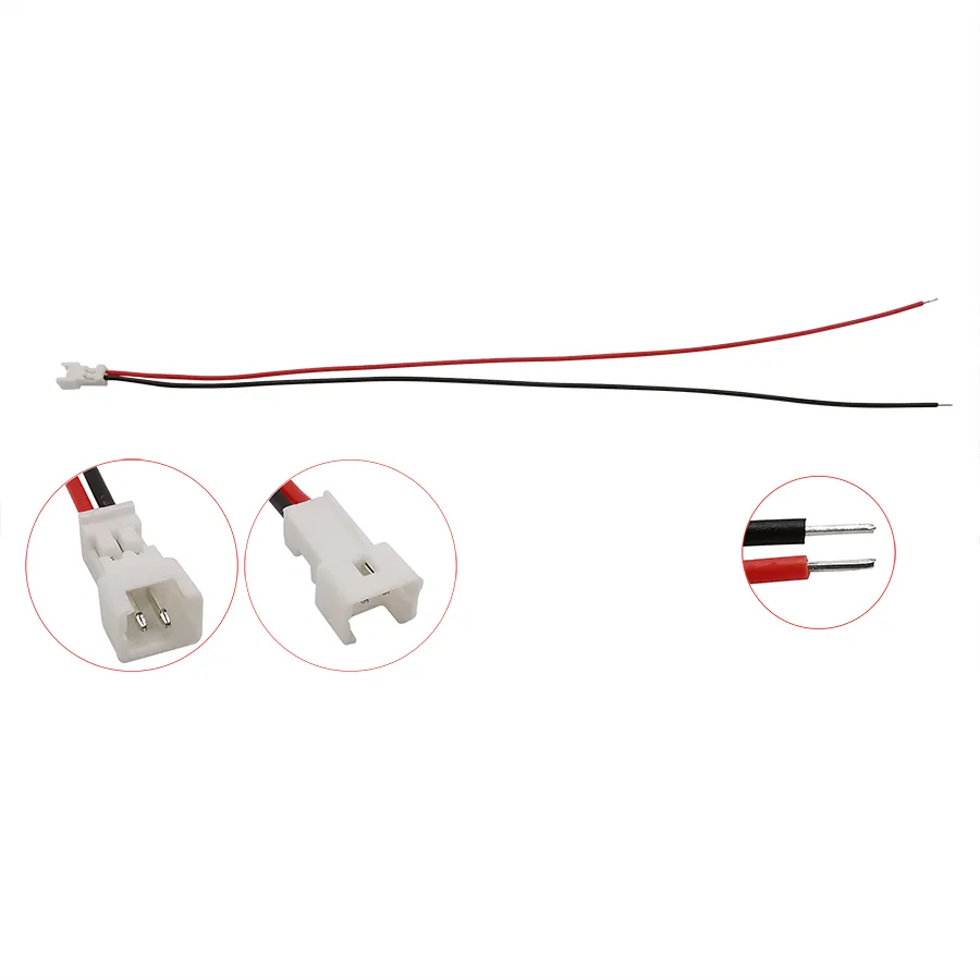 JST Plug Connector Wire Set Mini 1.25mm 2 Pin Male Female Socket Connector With 15cm Cable For ...