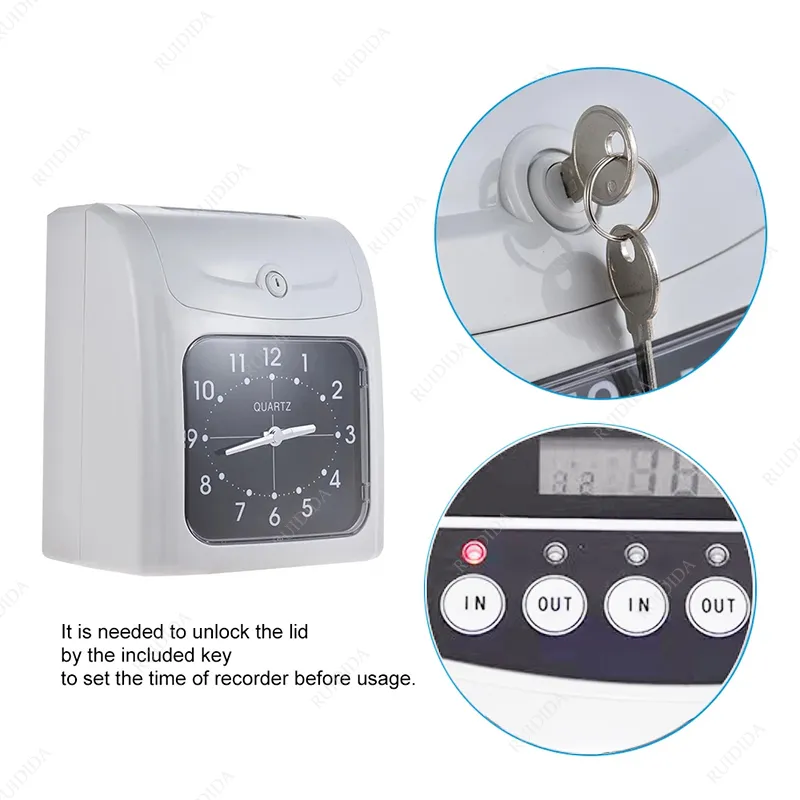 Electronic Time Clock Digital Attendance Recorder With LCD Display For ...
