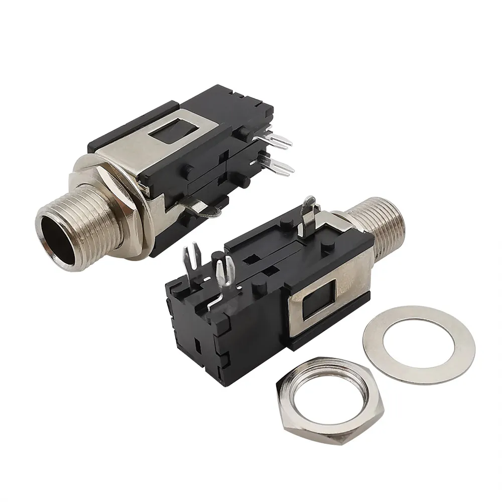 35mm Jack Adapter Audio Connector 1/2/Thread Lock Headphone Socket Phone Mono/Stereo Female 1/4 ...